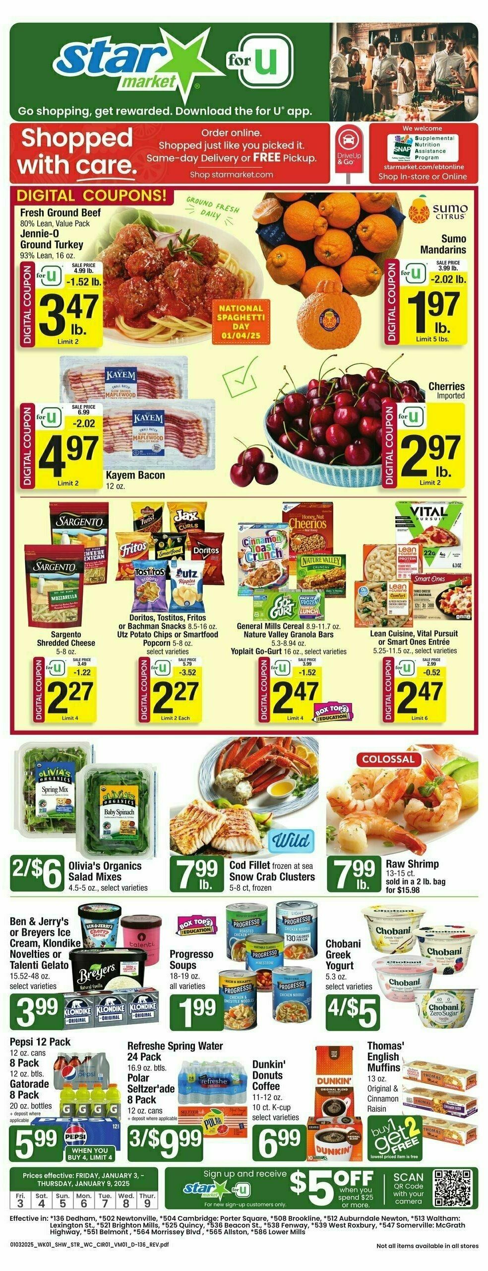 Star Market Flyer from January 3