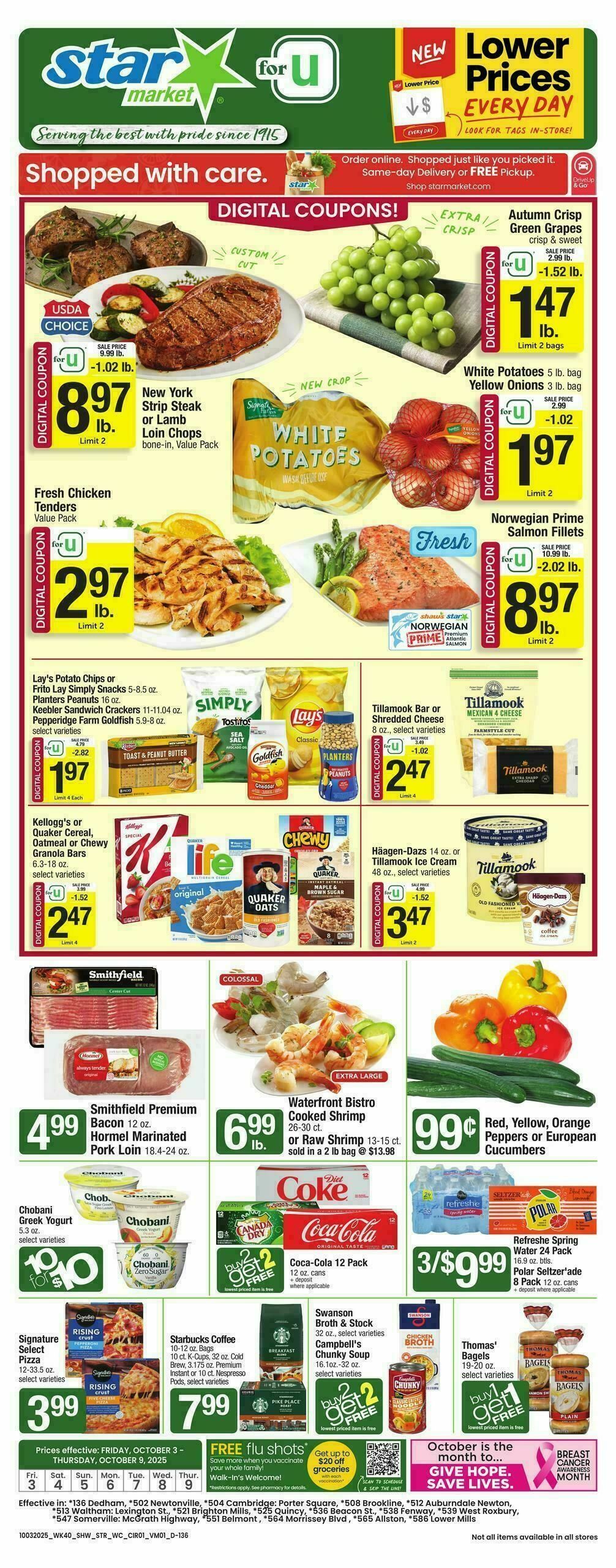 Star Market Flyer from October 3