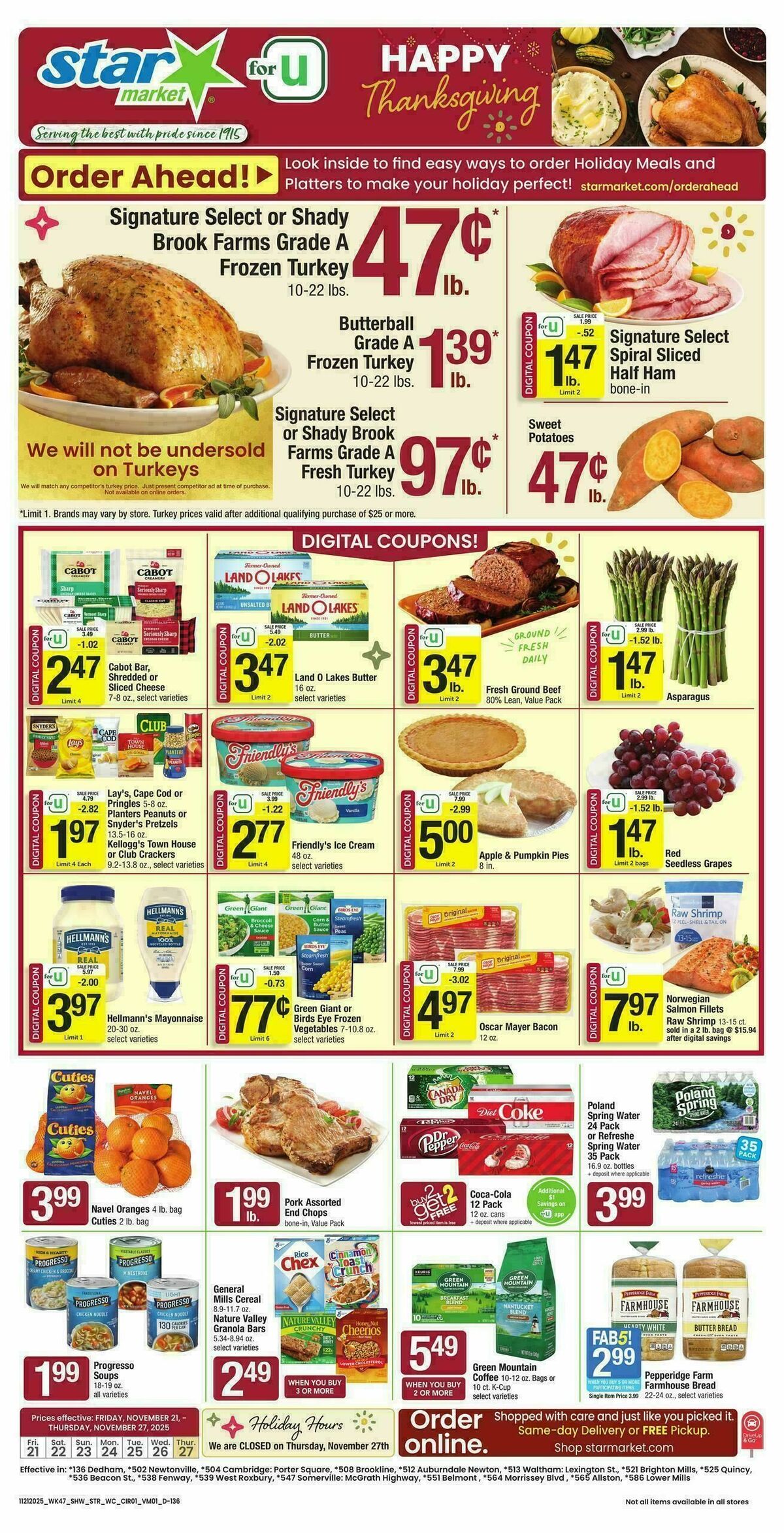 Star Market Flyer from November 21