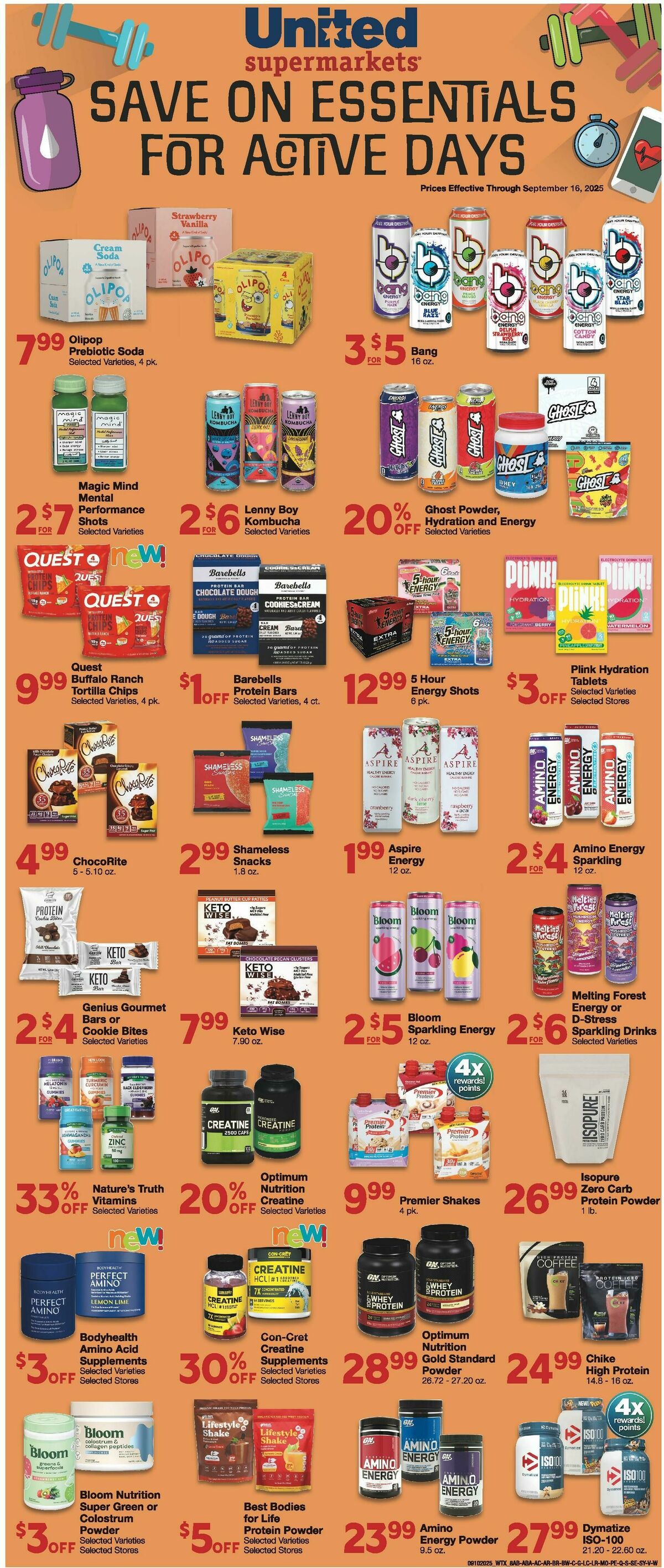 United Supermarkets Save on Essentials for Active Days from September 9