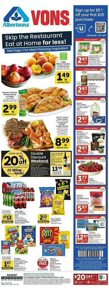 Vons - Cochran & Erringer, Simi Valley, CA - Hours & Weekly Ad