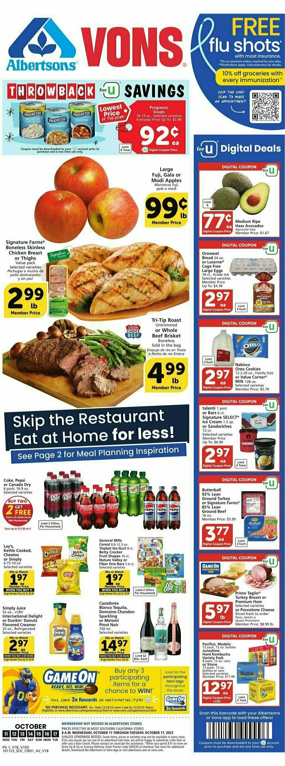 Vons Weekly Ad from October 11
