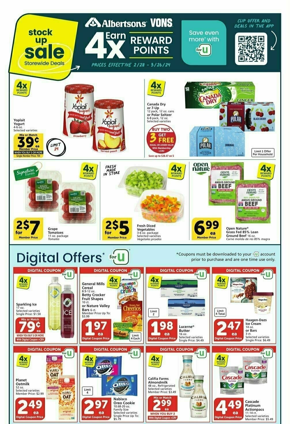 Vons Stock Up Sale Weekly Ad from February 28