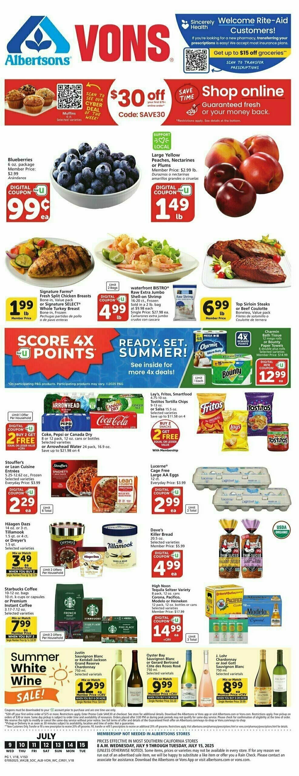 Vons Weekly Ad from July 9