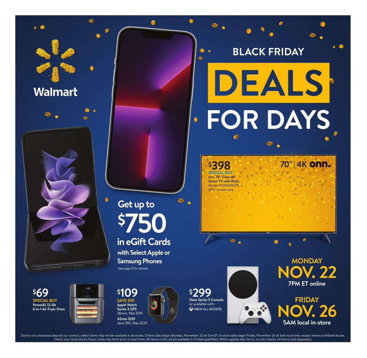 Walmart Black Friday Weekly Ads and Special Buys from November 22